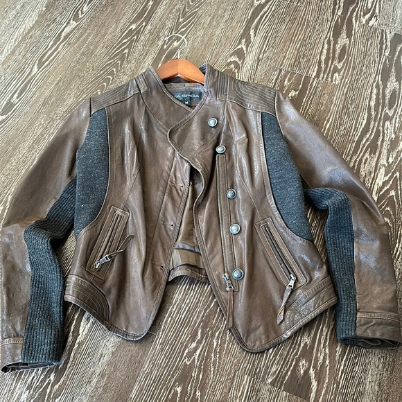 Via Spiga | Jackets & Coats | Via Spiga Brown Leather Jacket | Poshmark